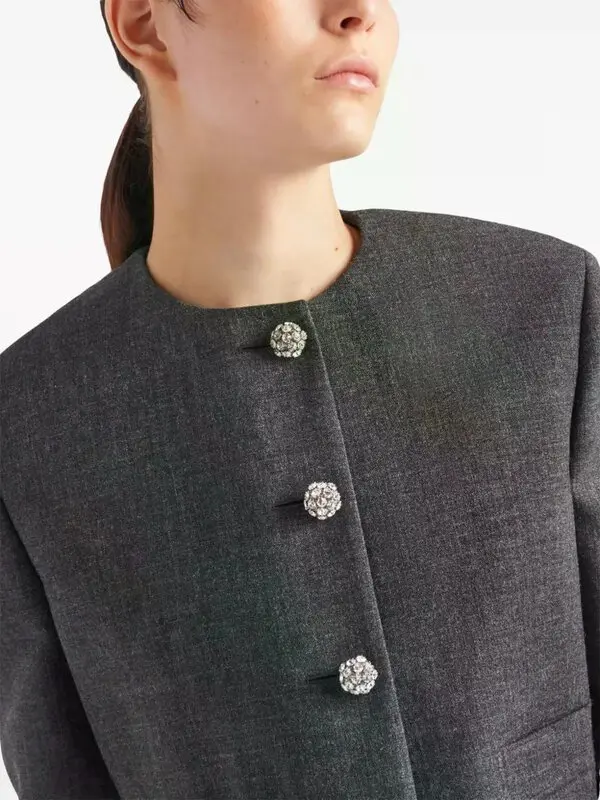 Prada Crystal-embellished Cropped Jacket