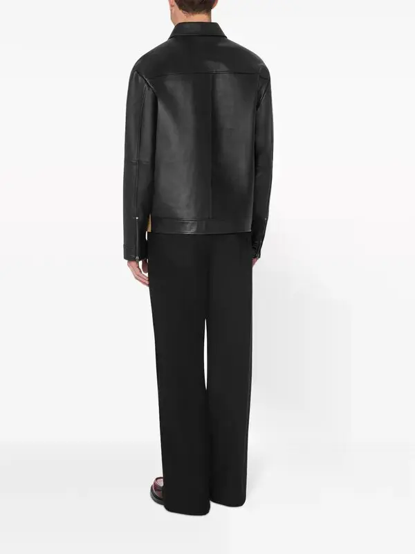 Moschino Knitted-panel Leather Jacket