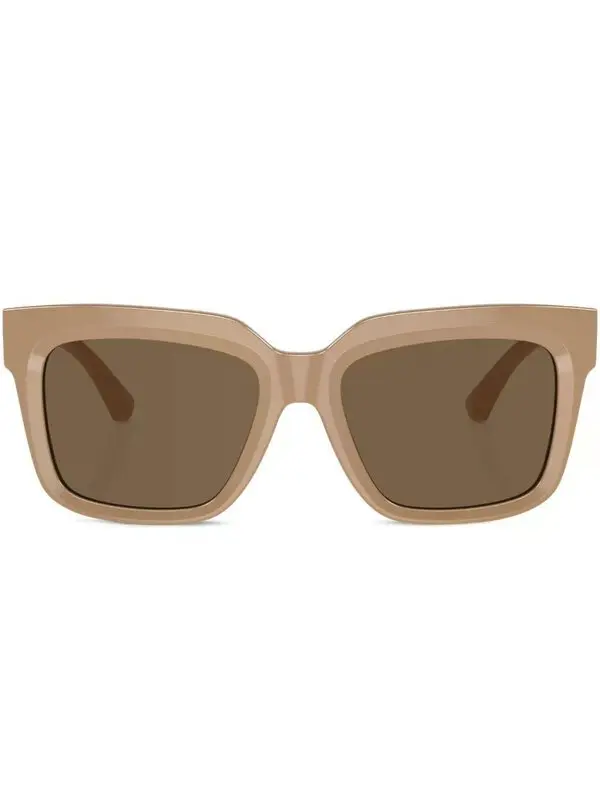 Burberry Monogram Plaque Wayfarer Sunglasses - Neutrals