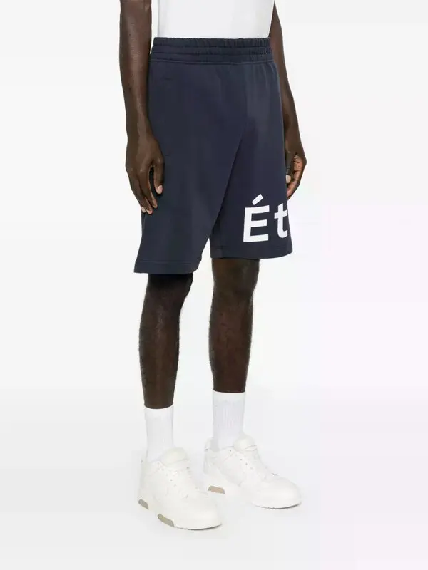 Études Studio Tempera Logo-print Cotton Shorts - Blue