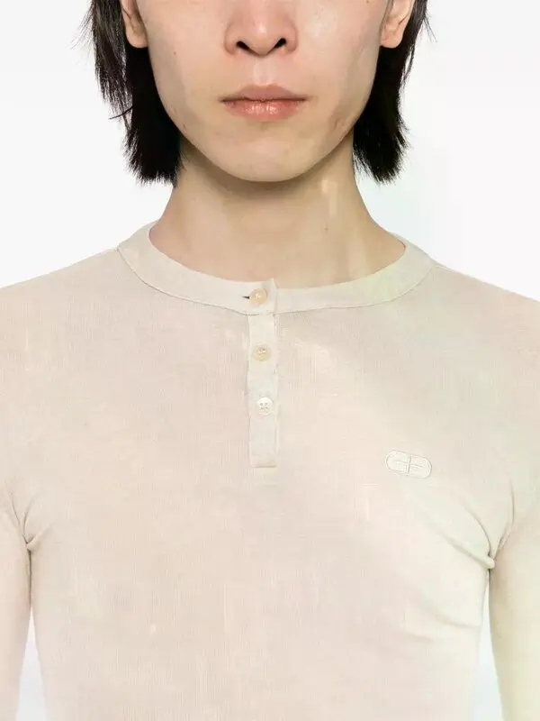 GROUND ZERO Logo-embroidered T-shirt - Neutrals