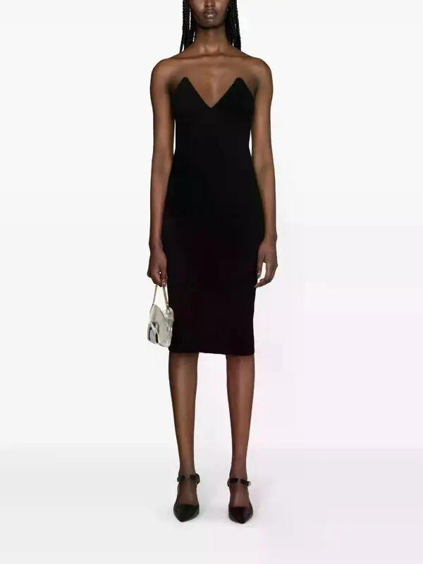 Coperni Ribbed-knit Bustier Dress