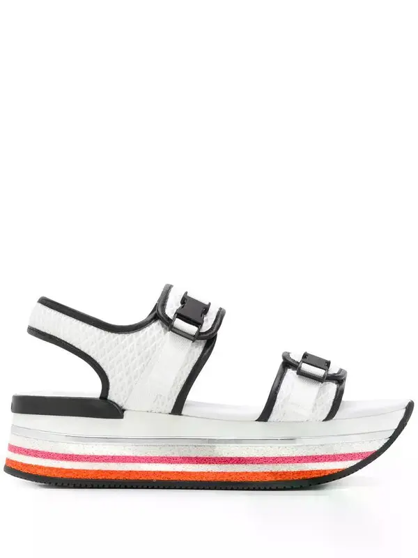 Hogan Platform Mesh Sandals - White