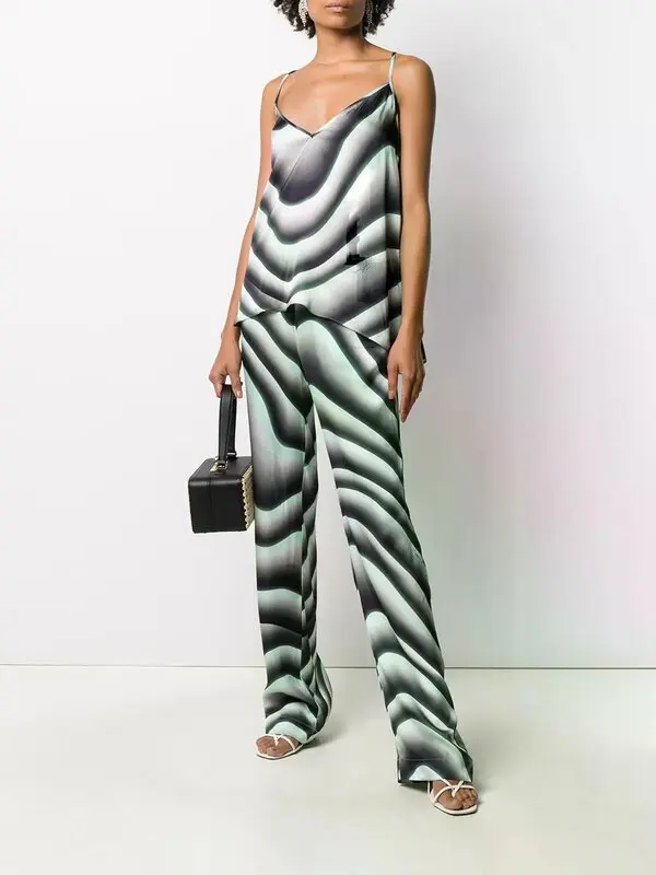 Just Cavalli Wave Print Asymmetric Top