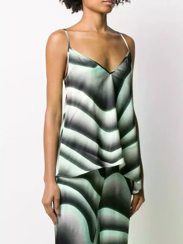 Just Cavalli Wave Print Asymmetric Top