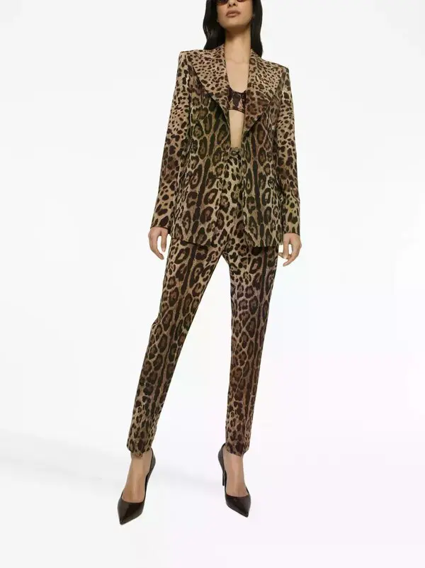 Dolce & Gabbana High-waisted Leopard-print Trousers