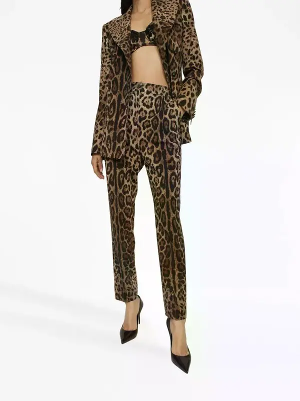 Dolce & Gabbana High-waisted Leopard-print Trousers