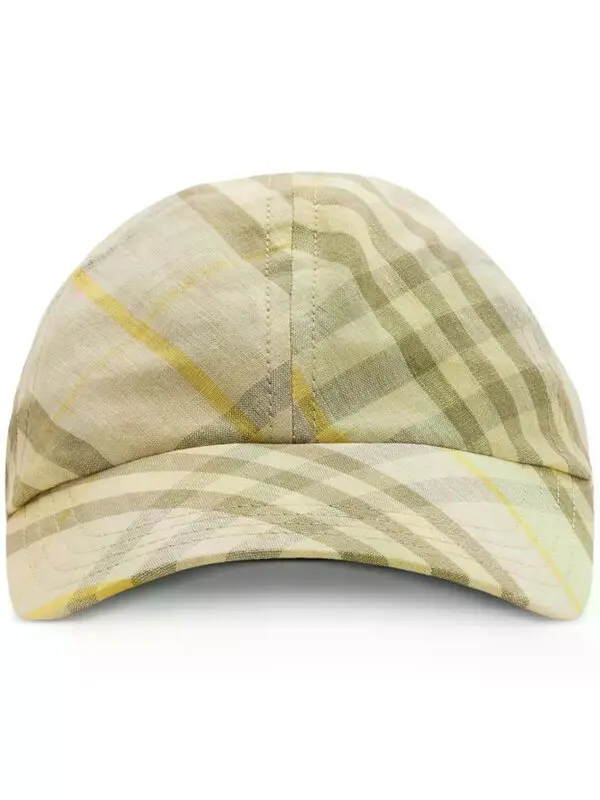 Burberry Checked Cotton Cap - Neutrals