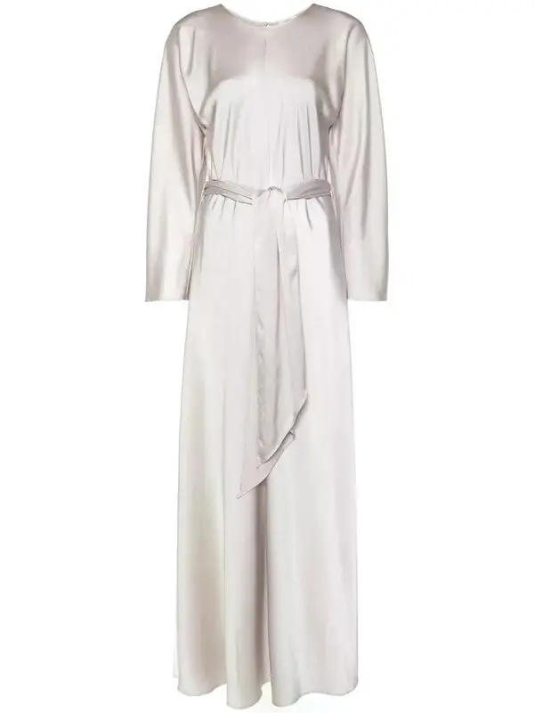 FORTE_FORTE Belted Satin Maxi Dress