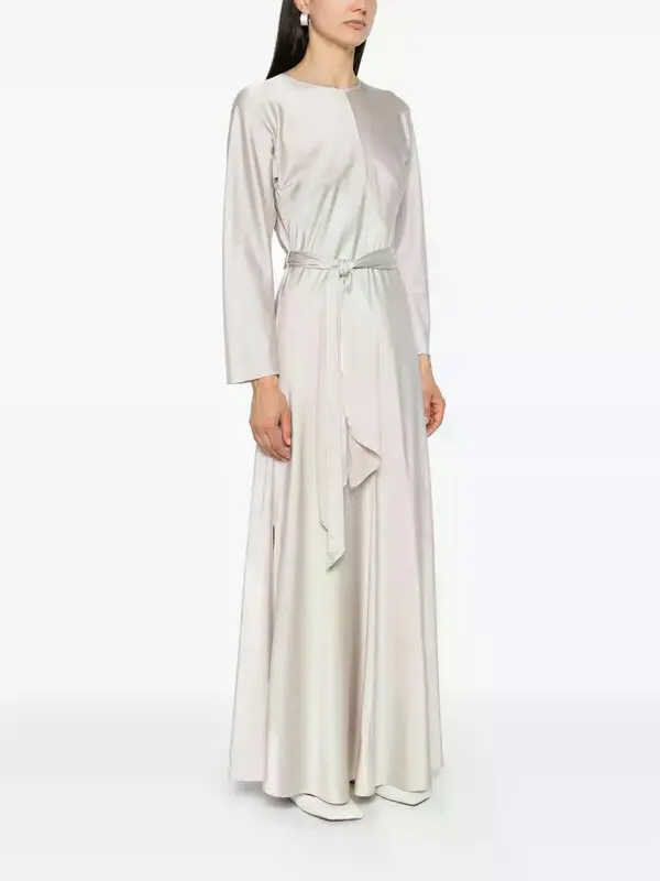 FORTE_FORTE Belted Satin Maxi Dress
