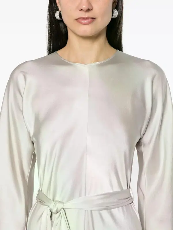 FORTE_FORTE Belted Satin Maxi Dress