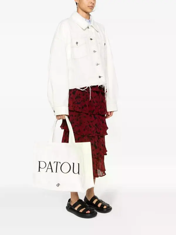 PATOU Canvas Tote Bag - Neutrals
