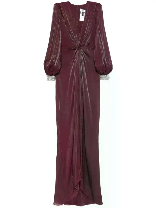 NISSA Twist Detail Chiffon Maxi Dress