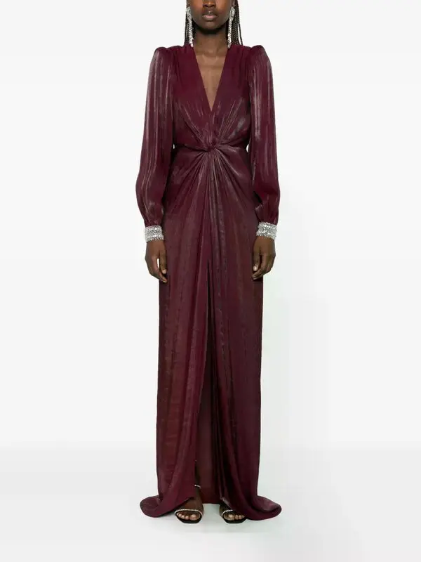 NISSA Twist Detail Chiffon Maxi Dress