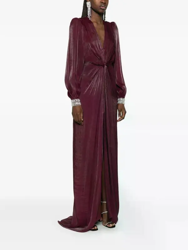 NISSA Twist Detail Chiffon Maxi Dress