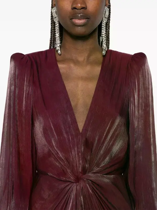 NISSA Twist Detail Chiffon Maxi Dress