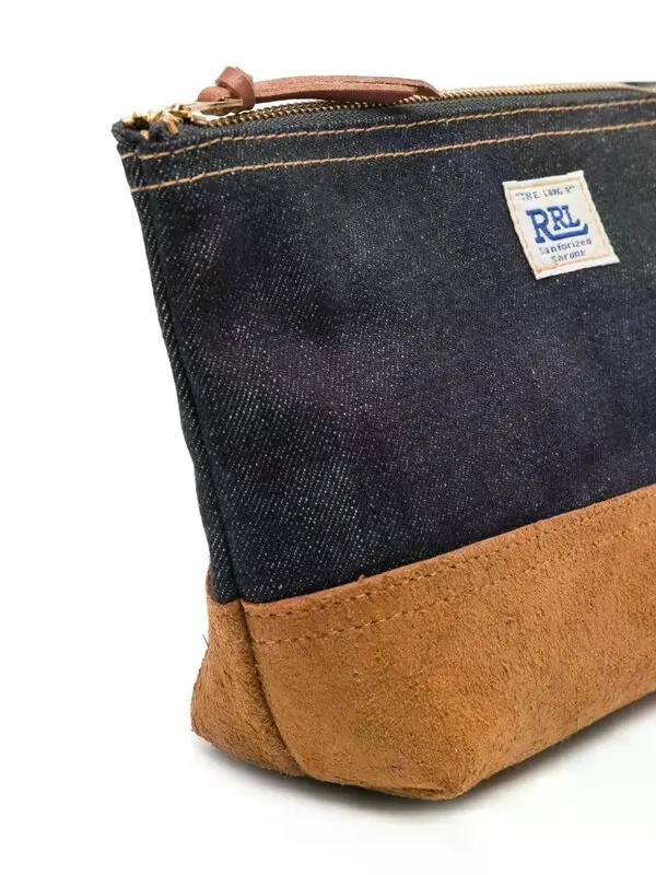 Ralph Lauren Logo-patch Two-tone Wash Bag