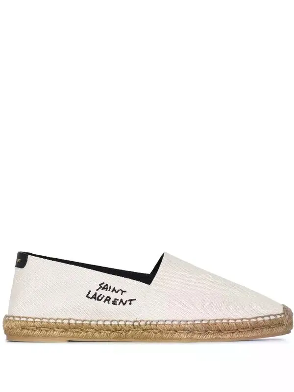 Saint Laurent Logo-embroidered Espadrilles - Neutrals