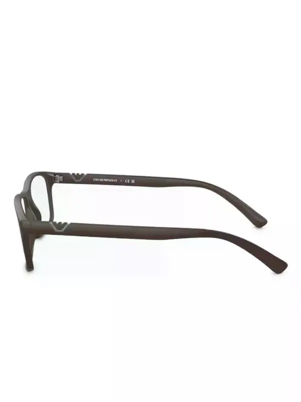 Emporio Armani Rectangle-frame Glasses - Brown