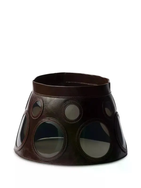 Prada Leather Visor - Brown