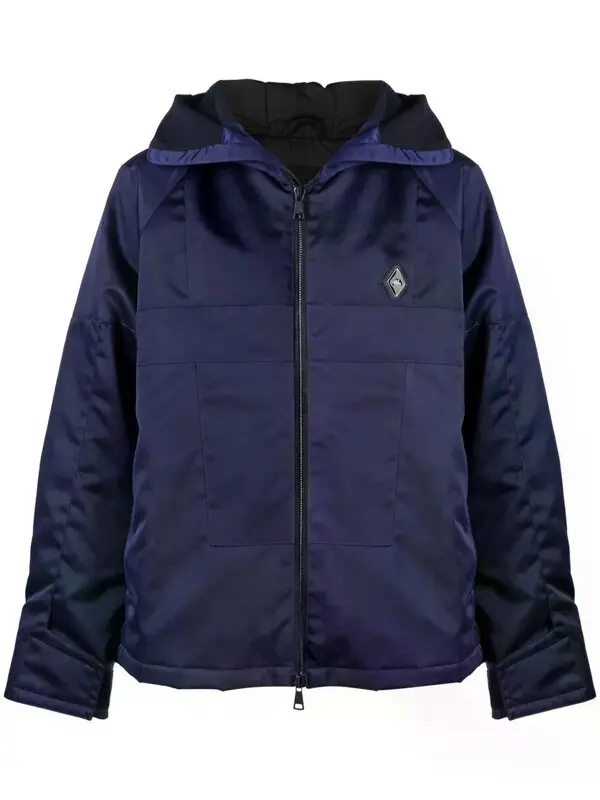 A-COLD-WALL* Overdye Logo-plaque Panelled Hooded Jacket