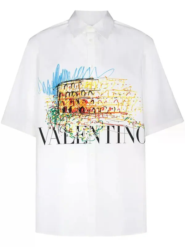 Valentino Garavani Roman Sketches Print Shirt - White