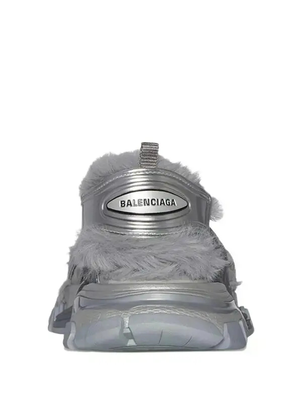 Balenciaga Track Flat Sandals - Silver