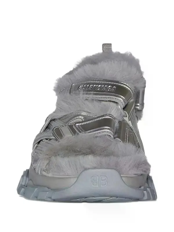 Balenciaga Track Flat Sandals - Silver