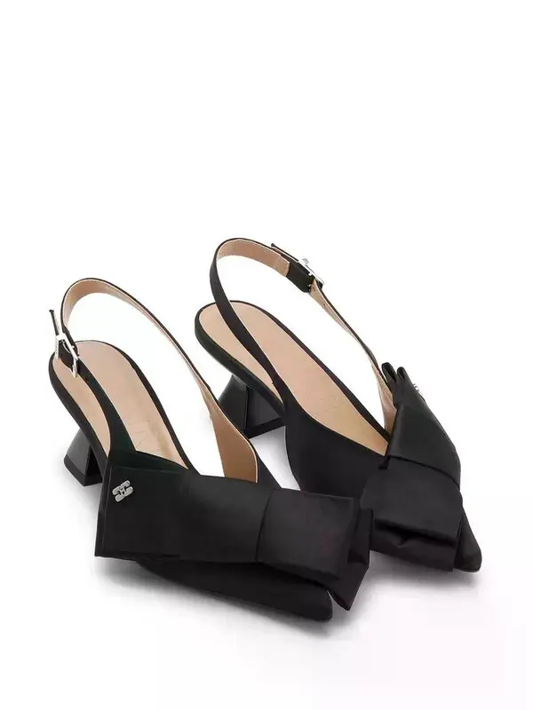 GANNI Big Bow Satin Pumps
