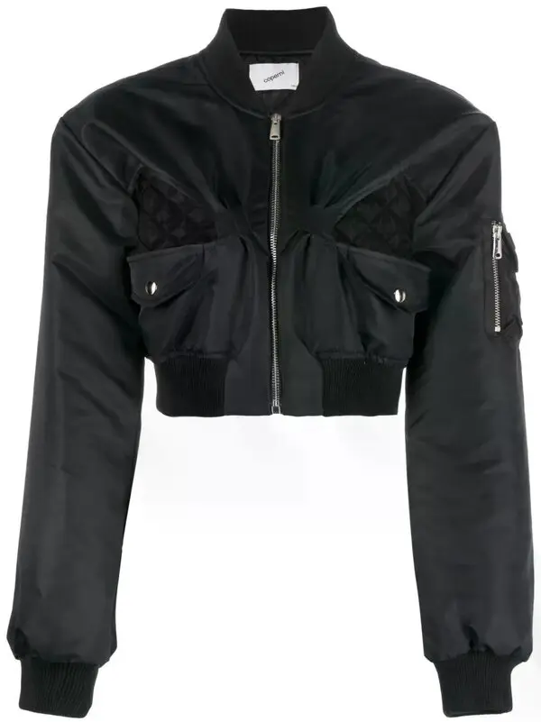 Coperni Cut-out Cropped Bomber Jacket