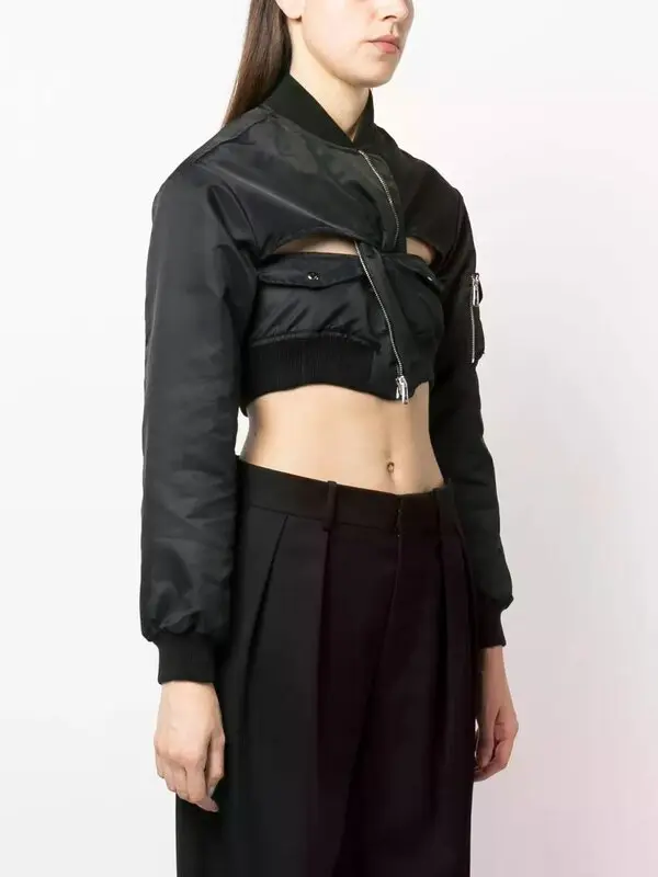 Coperni Cut-out Cropped Bomber Jacket