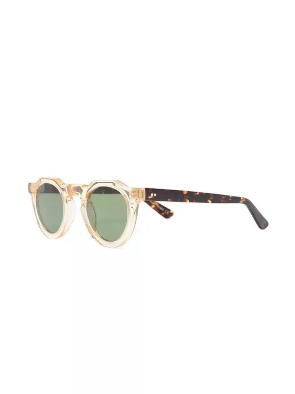 LESCA Round-frame Tinted Sunglasses - Brown