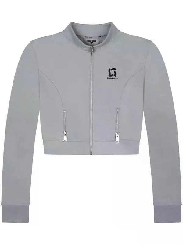 TEAM WANG DESIGN Logo-print Cropped Track Jacket