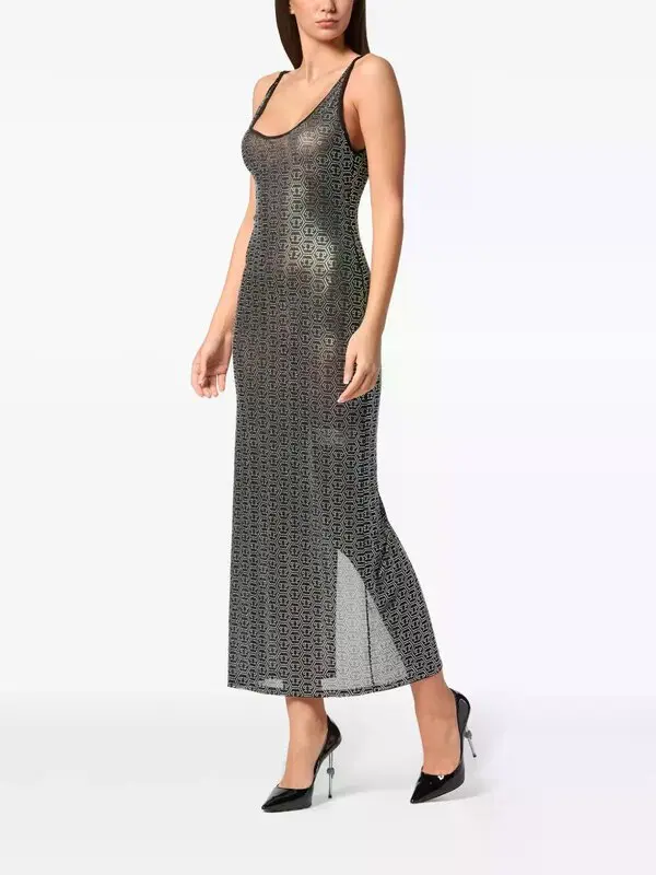 Philipp Plein Crystal-monogram Maxi Dress