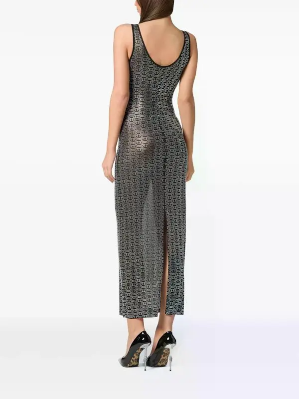 Philipp Plein Crystal-monogram Maxi Dress