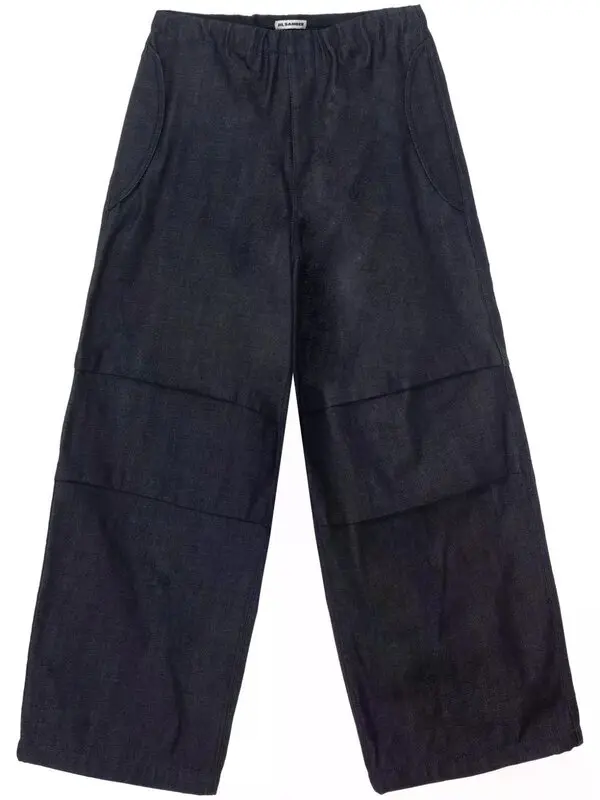 JIL SANDER Elasticated Wide-leg Denim Trousers