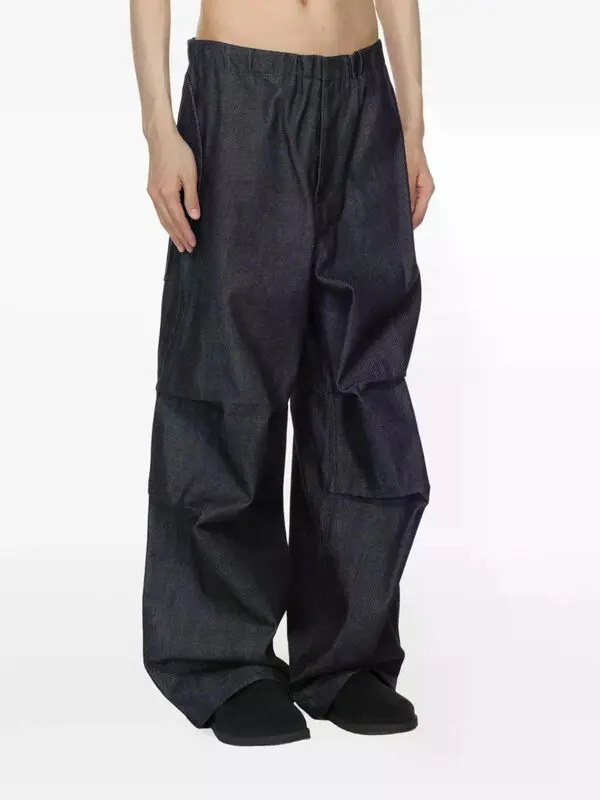 JIL SANDER Elasticated Wide-leg Denim Trousers