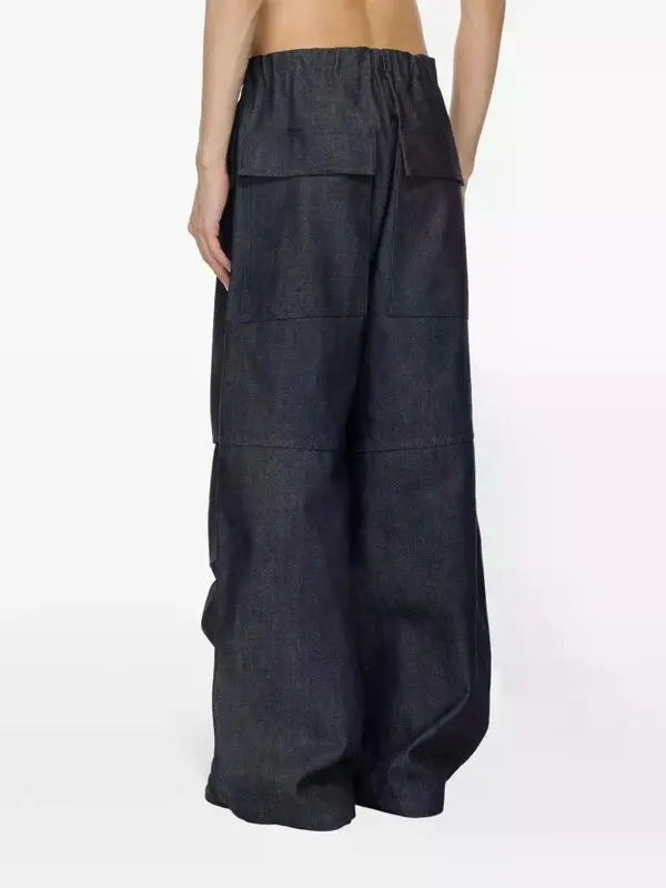 JIL SANDER Elasticated Wide-leg Denim Trousers