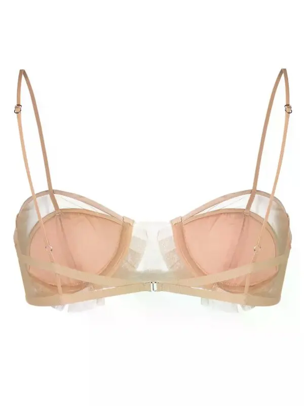 NENSI DOJAKA Panelled Semi-sheer Bra - Neutrals