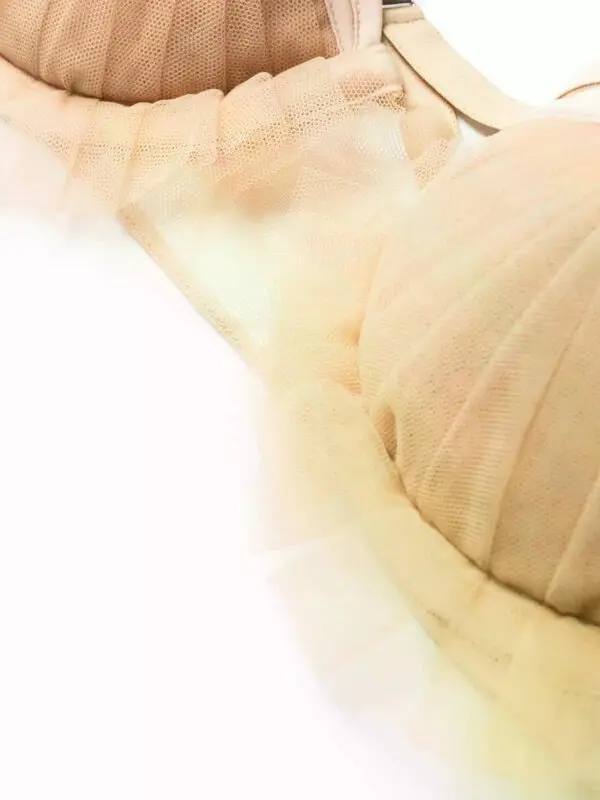 NENSI DOJAKA Panelled Semi-sheer Bra - Neutrals