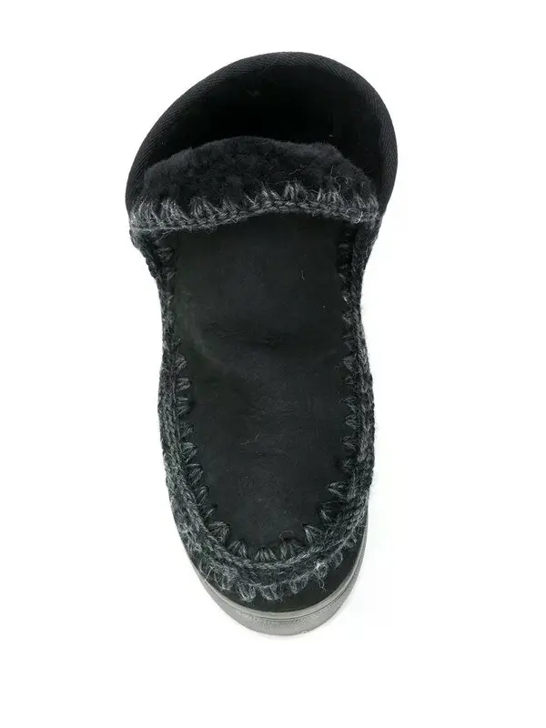 Mou Crochet Stitch-trim Sneaker Boots - Black