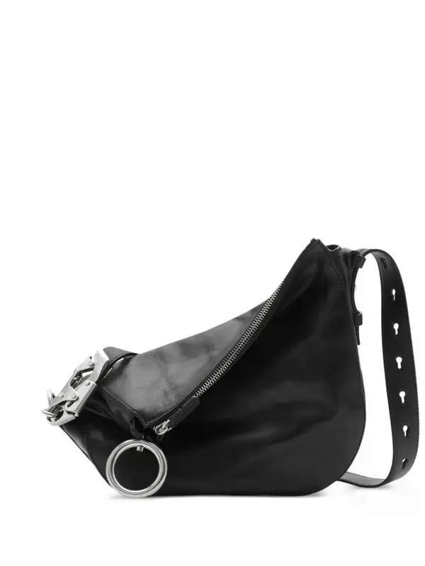 Burberry Knight Leather Shoulder Bag - Black