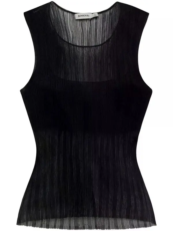 Simkhai Oakley Semi-sheer Tank Top - Black