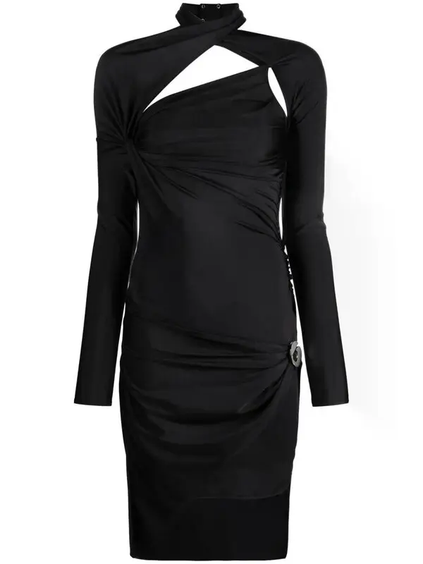 Coperni Asymmetric Twisted Dress - Black