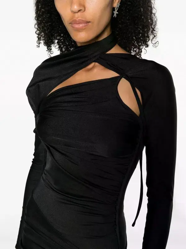 Coperni Asymmetric Twisted Dress - Black