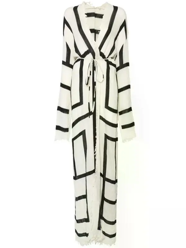 TOTEME Geometric-print Wrap Dress - Neutrals