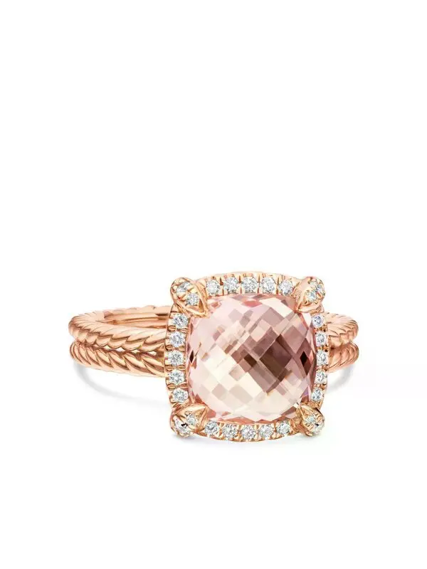 David Yurman 18kt Rose Gold Chatelaine Morganite And Diamond Ring - Pink
