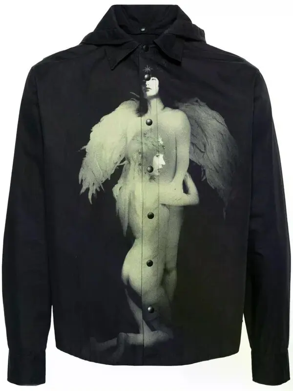 KUSIKOHC Printed Hooded Shirt