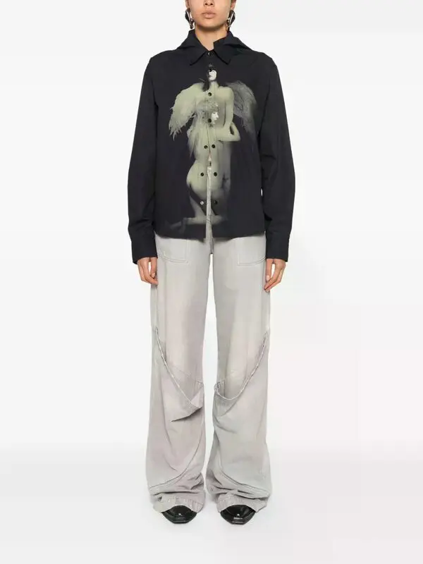 KUSIKOHC Printed Hooded Shirt