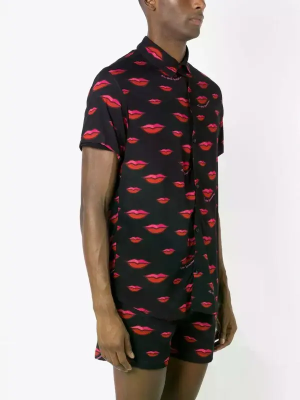 AMIR SLAMA Lips-print Short-sleeved T-shirt